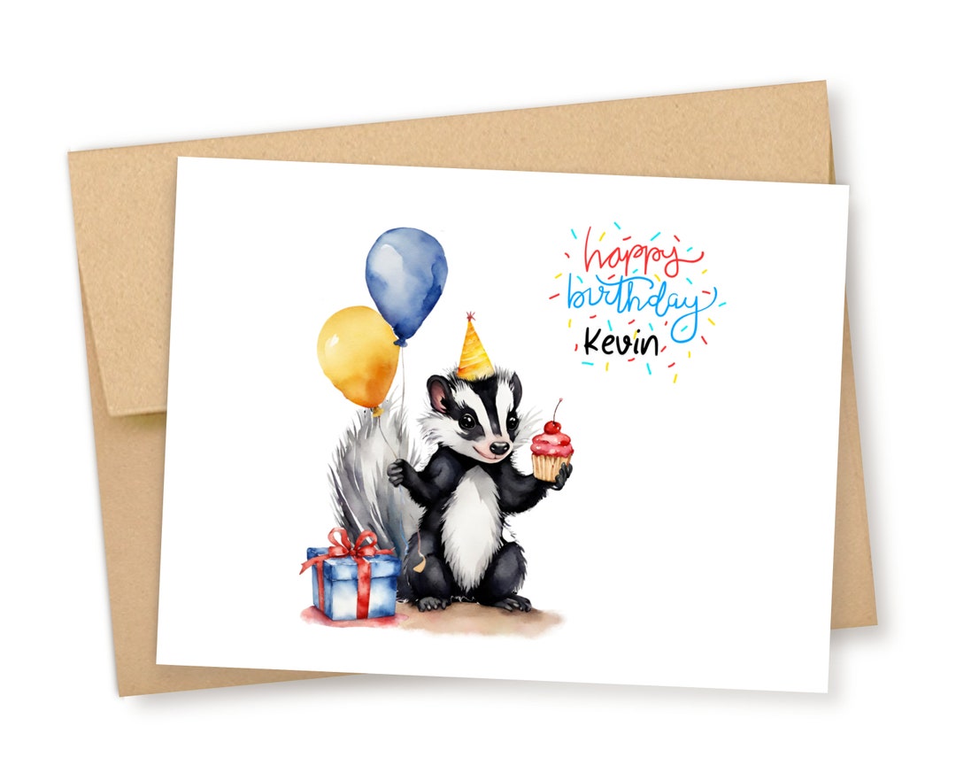 Personalized Birthday Card, Skunk Birthday Card, Snarky Card, Card for ...
