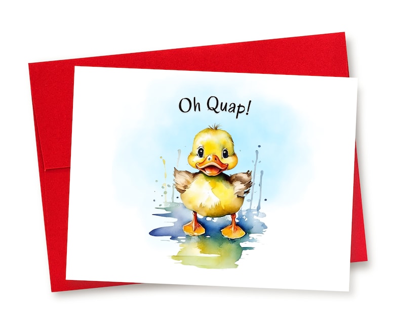Funny Duck Get Well Card: Watercolor Sympathy Card - Etsy