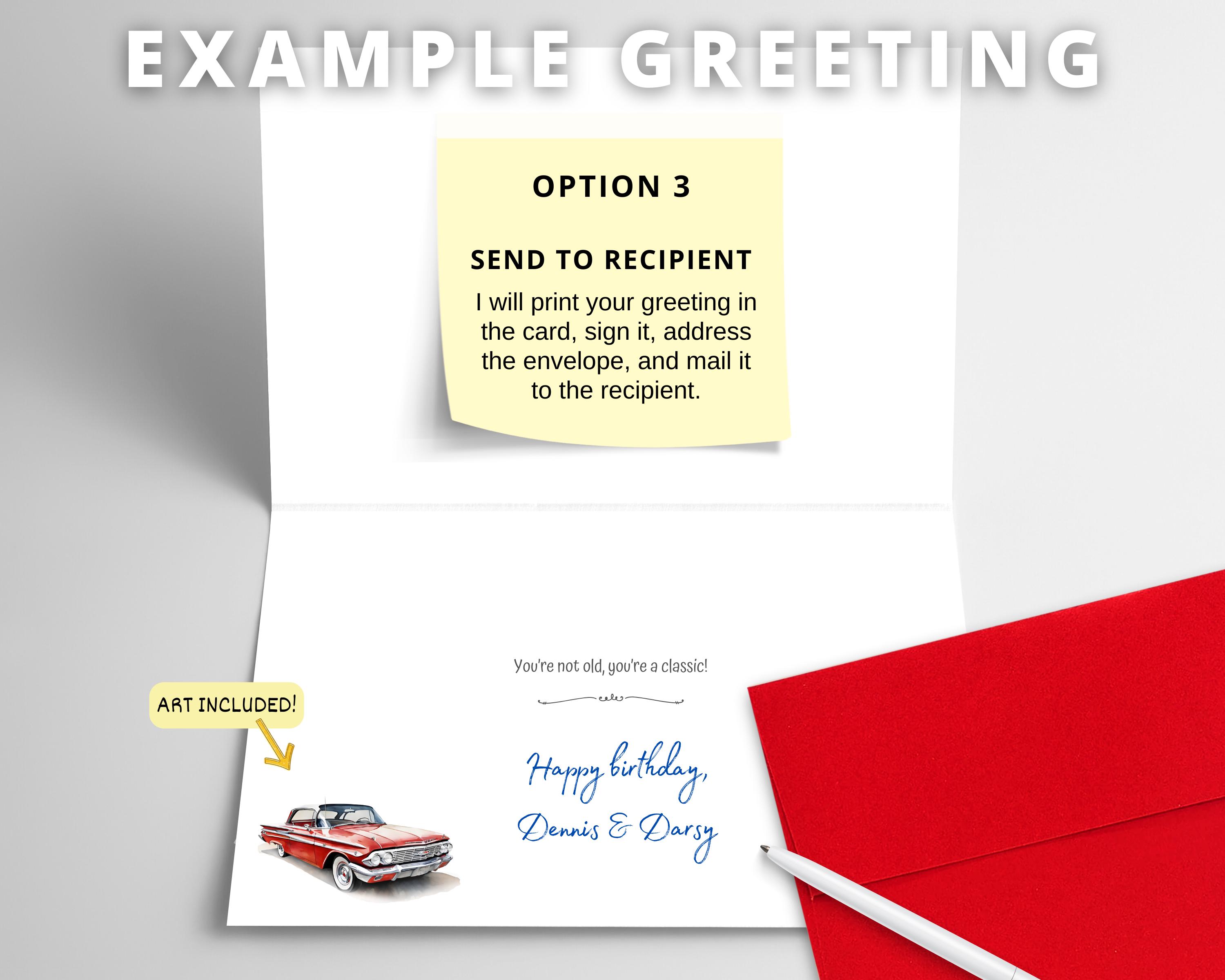 Personalized 1961 Chevy Impala Birthday Card: Classic Car Lover Gift - Etsy