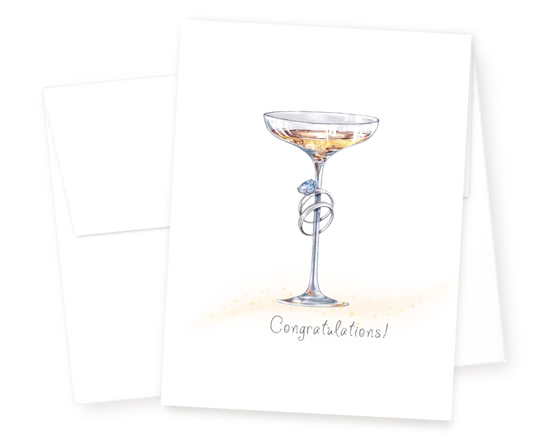 Wedding Rings Card, Getting Married, Champagne Congratulations, Just ...
