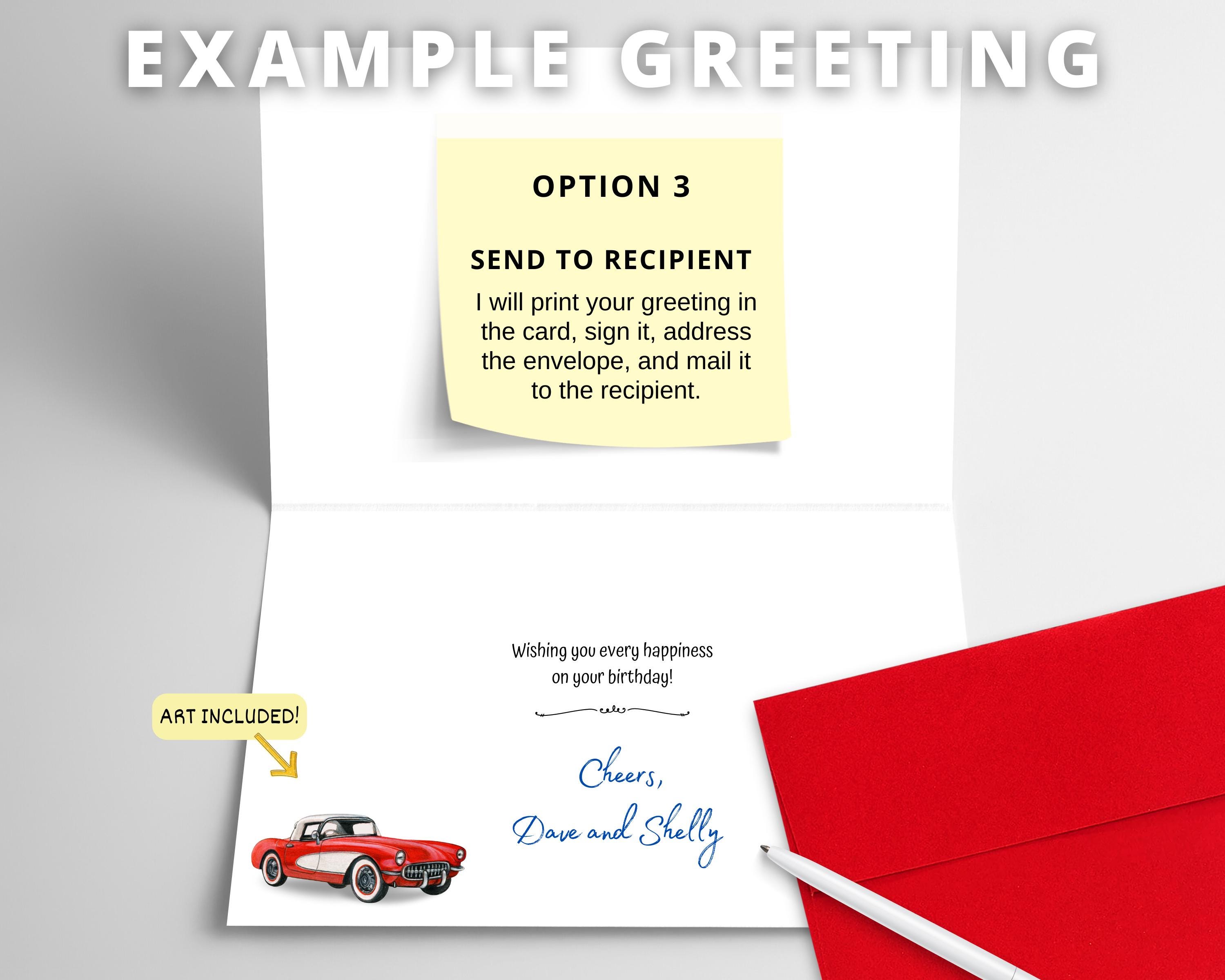 Personalized Classic Corvette Birthday Card: Car Lover Gift - Etsy