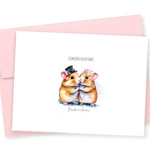 Personalized Bride & Groom Wedding Card, Mr and Mrs Card, Hamster Card ...