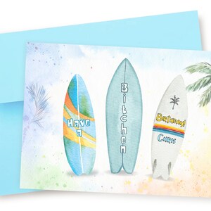 Personalized Surfboards Birthday Card, Surfing Birthday Card, Beach ...