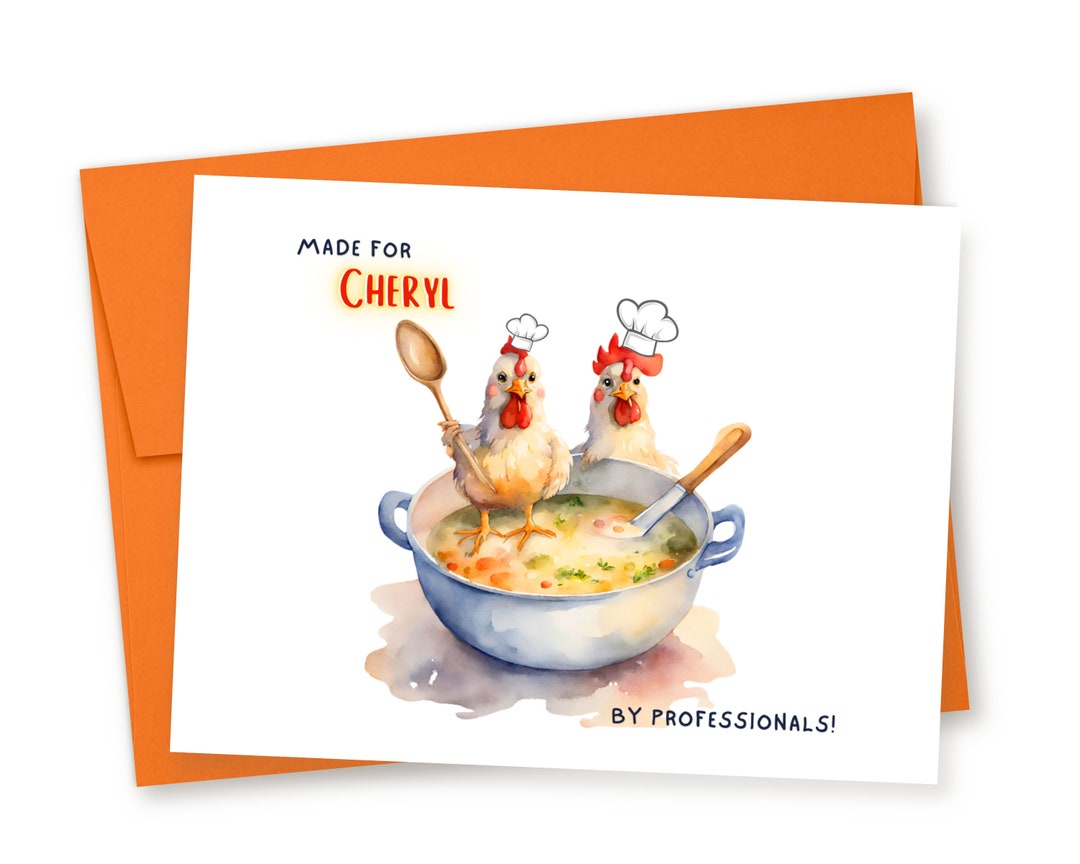 Personalized Get Well Soon Card, Chicken Soup Card, Funny Get Well Card ...