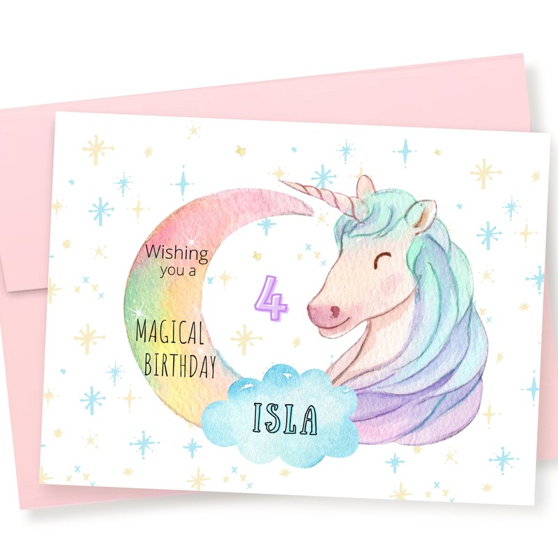 Unicorn Birthday Card - Etsy
