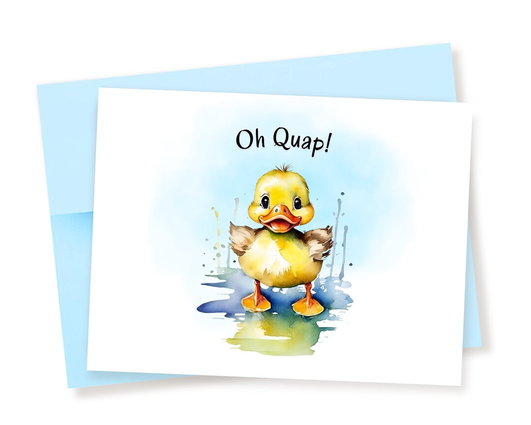 Funny Duck Get Well Card: Watercolor Sympathy Card - Etsy