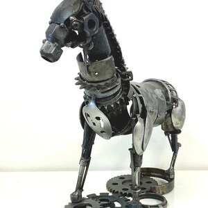 Recycled Metal Donkey Sculpture: Farmhouse Decor, Handmade Steel Art ...