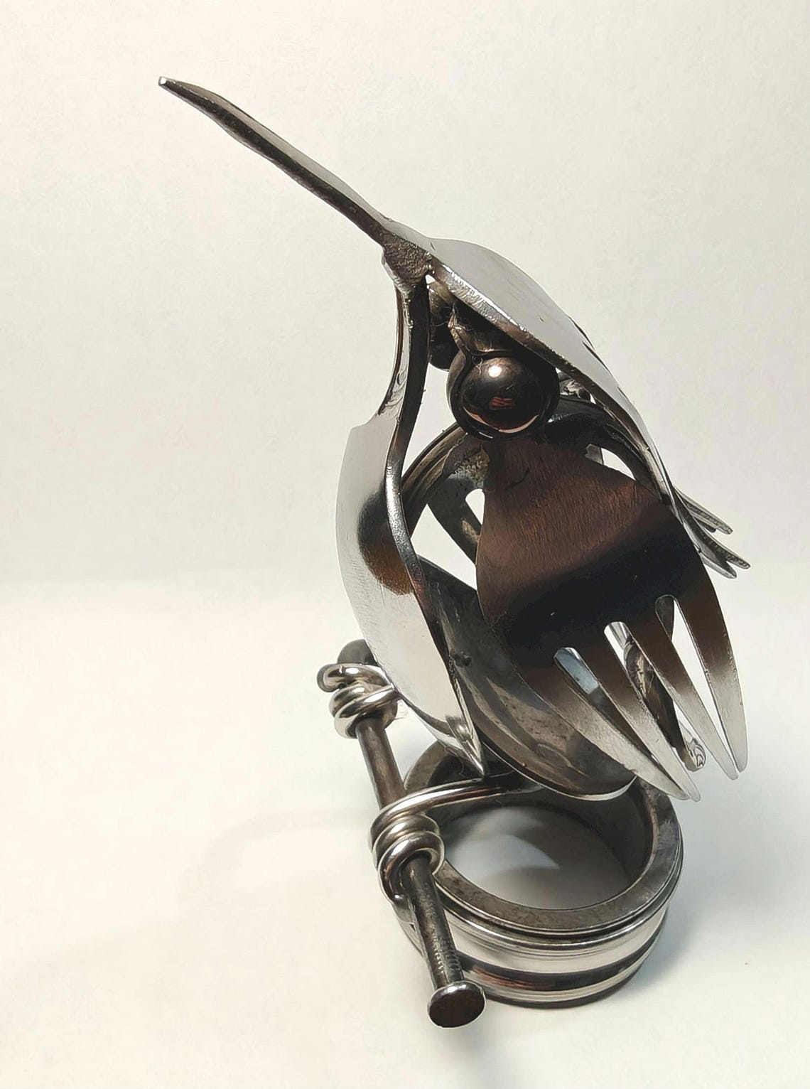 Handmade Stainless Steel Hummingbird Sculpture | Upcycled Metal Art - Etsy