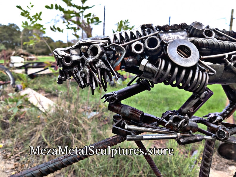 Metal Art Tiger Sculpture, Big Cat Panther Jaguar Cheeta Welded - Etsy