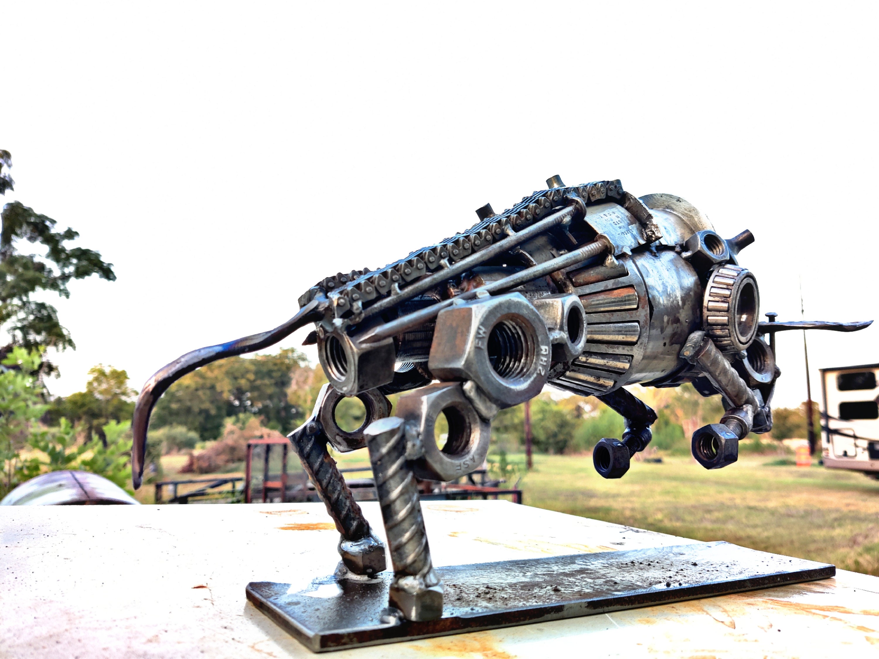 Bull Metal Art Sculpture, Steampunk Bull Mechanical Custom Made to ...