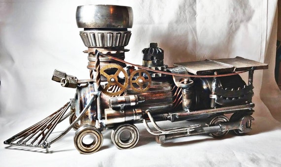 Steam Train Metal Art Welded Metal Art Steampunk Train | Etsy