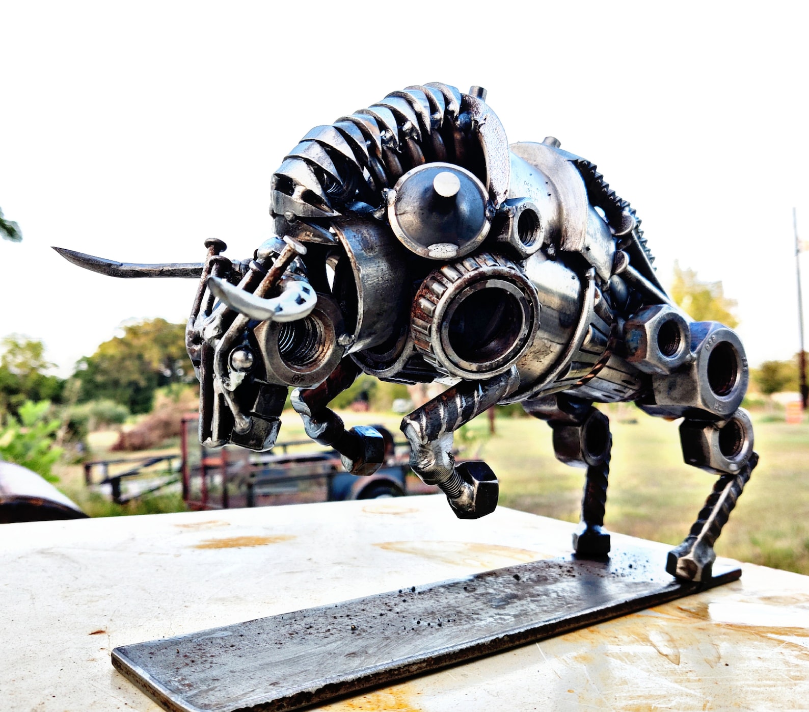 Bull Metal Art Sculpture, Steampunk Bull Mechanical Custom Made to ...