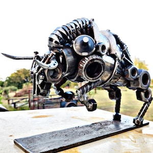 Bull Metal Art Sculpture, Steampunk Bull Mechanical Custom Made to ...