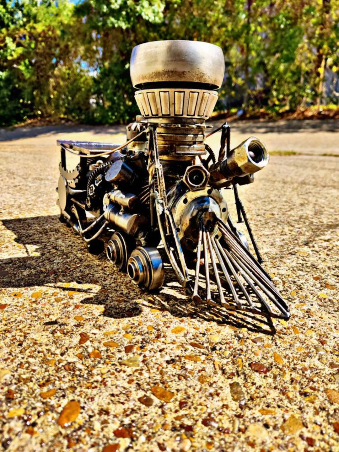 Steam Train Metal Art, Welded Metal Art, Steampunk, Train Made to Order ...