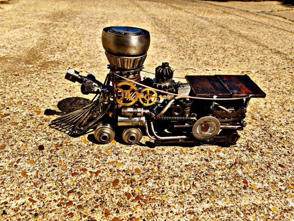 Steam Train Metal Art, Welded Metal Art, Steampunk, Train Made to Order ...