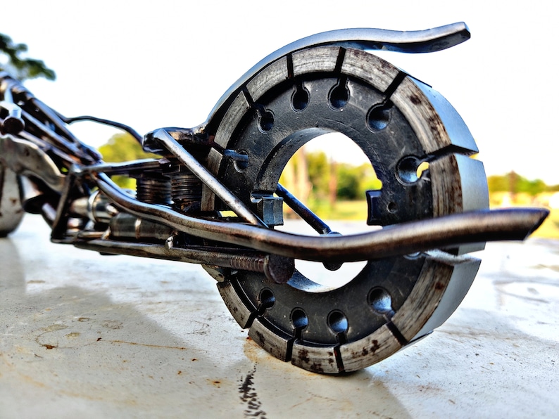 METAL ART Motorcycle Sculpture, Welded Metal Scrap Steampunk, CUSTOM ...