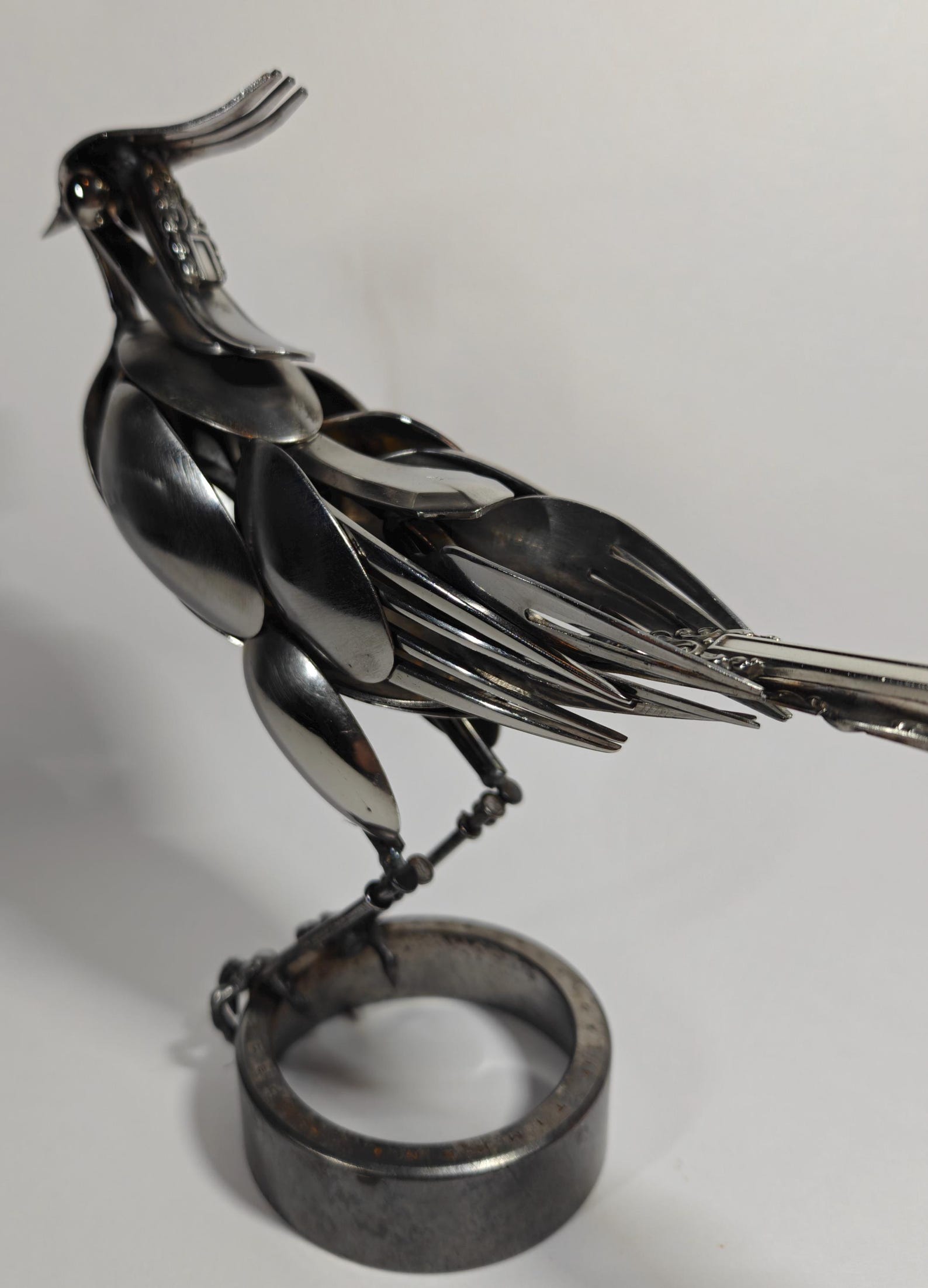 Upcycled Silverware Roadrunner Sculpture: Handmade Recycled Metal Bird ...