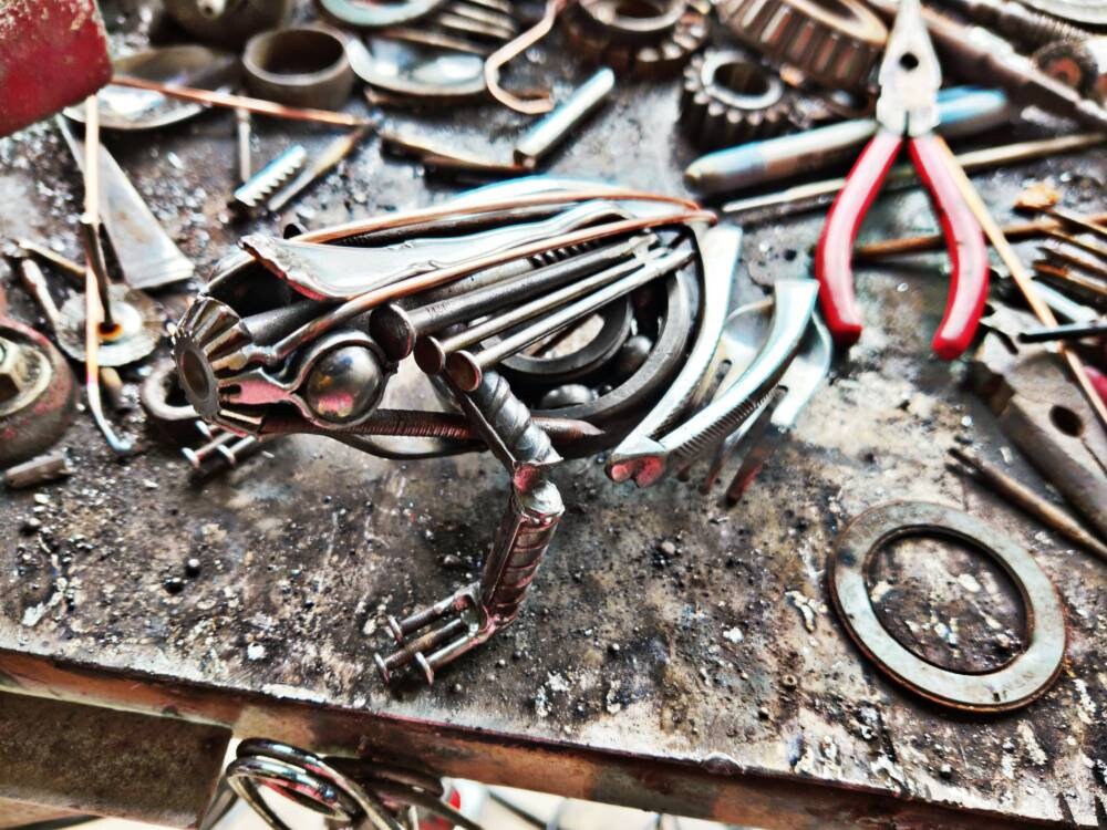 Metal Sculpture Garden Frog Welded Metal Art - Etsy