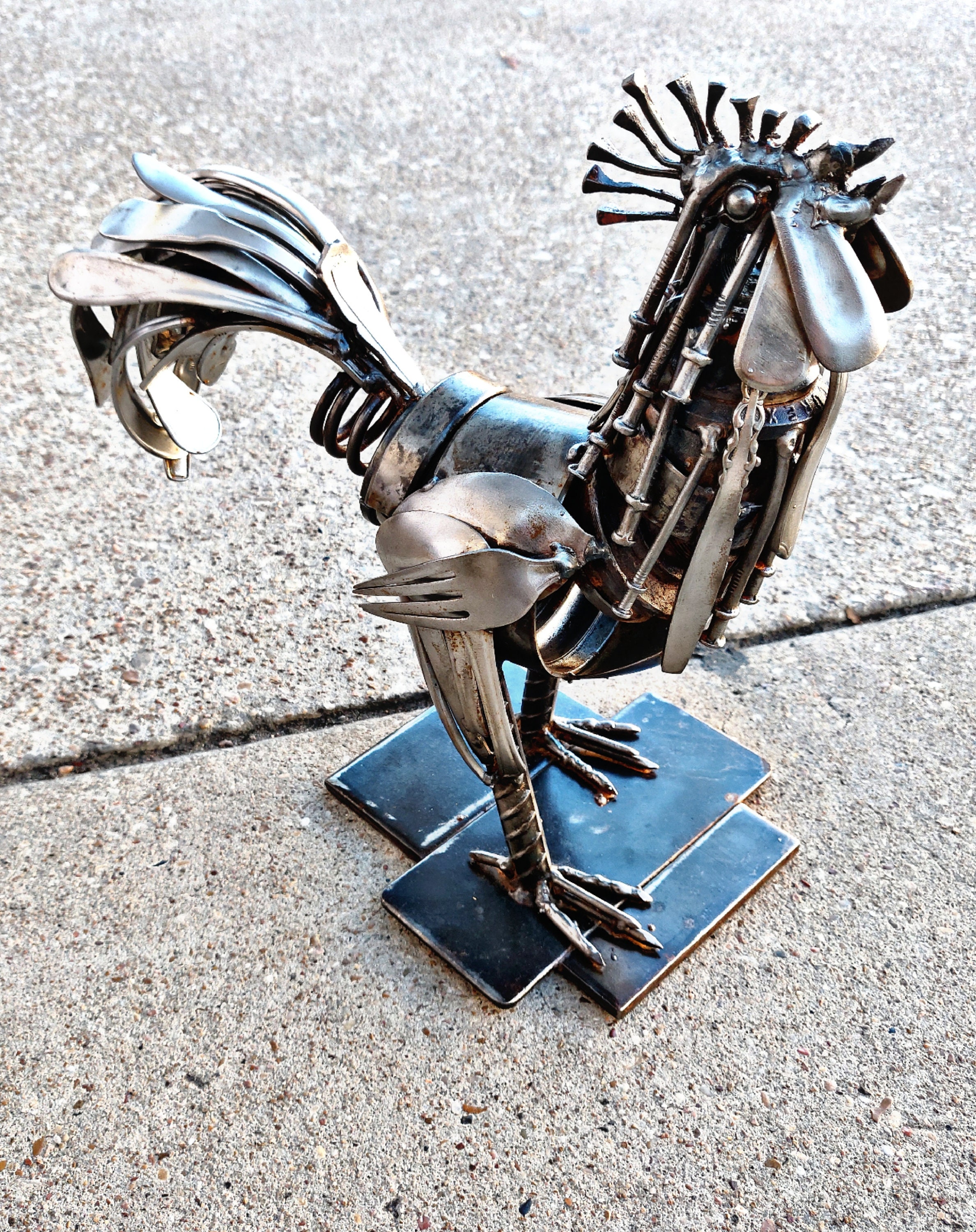 METAL ART ROOSTER, El Gallo, Chicken Farmhouse Decor, Recycled Scrap ...