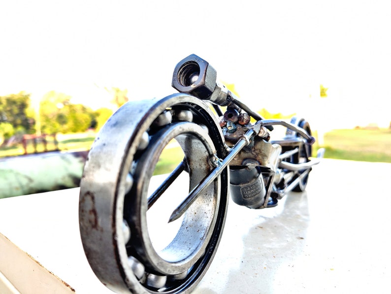 METAL ART Motorcycle Sculpture, Welded Metal Scrap Steampunk, CUSTOM ...