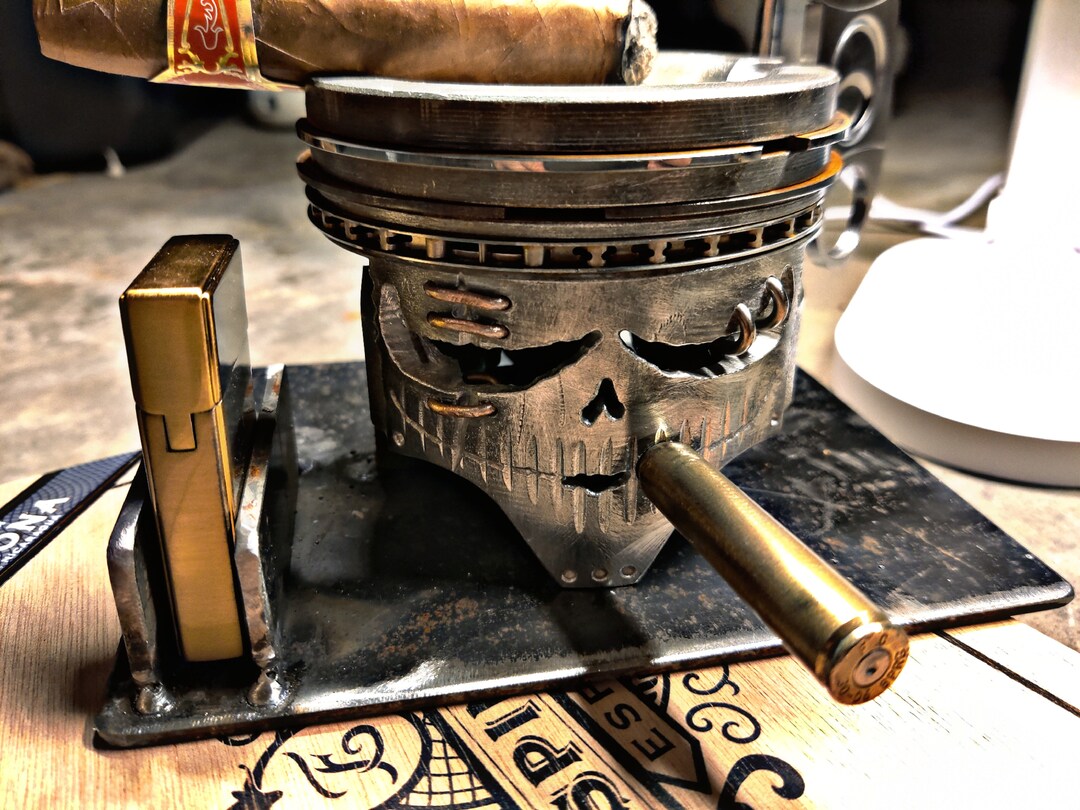 Piston Skulls Cigar Station With Cutter and Slim Lighter - Etsy