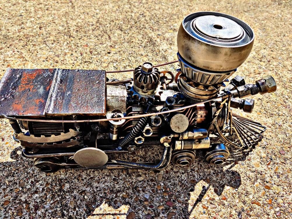 Steam Train Metal Art, Welded Metal Art, Steampunk, Train Made to Order ...