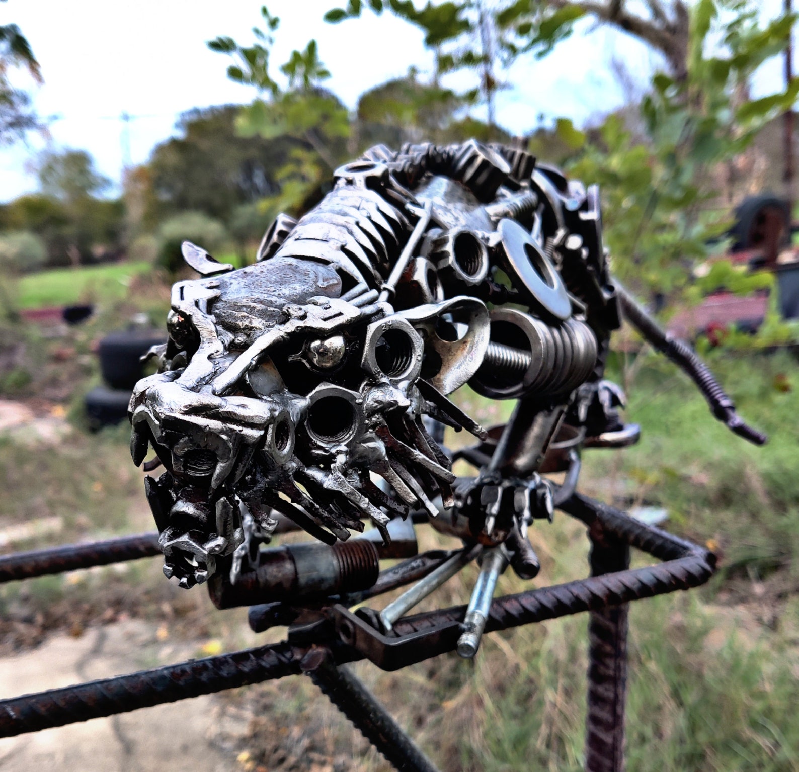 Metal Art Tiger Sculpture, Big Cat Panther Jaguar Cheeta Welded - Etsy