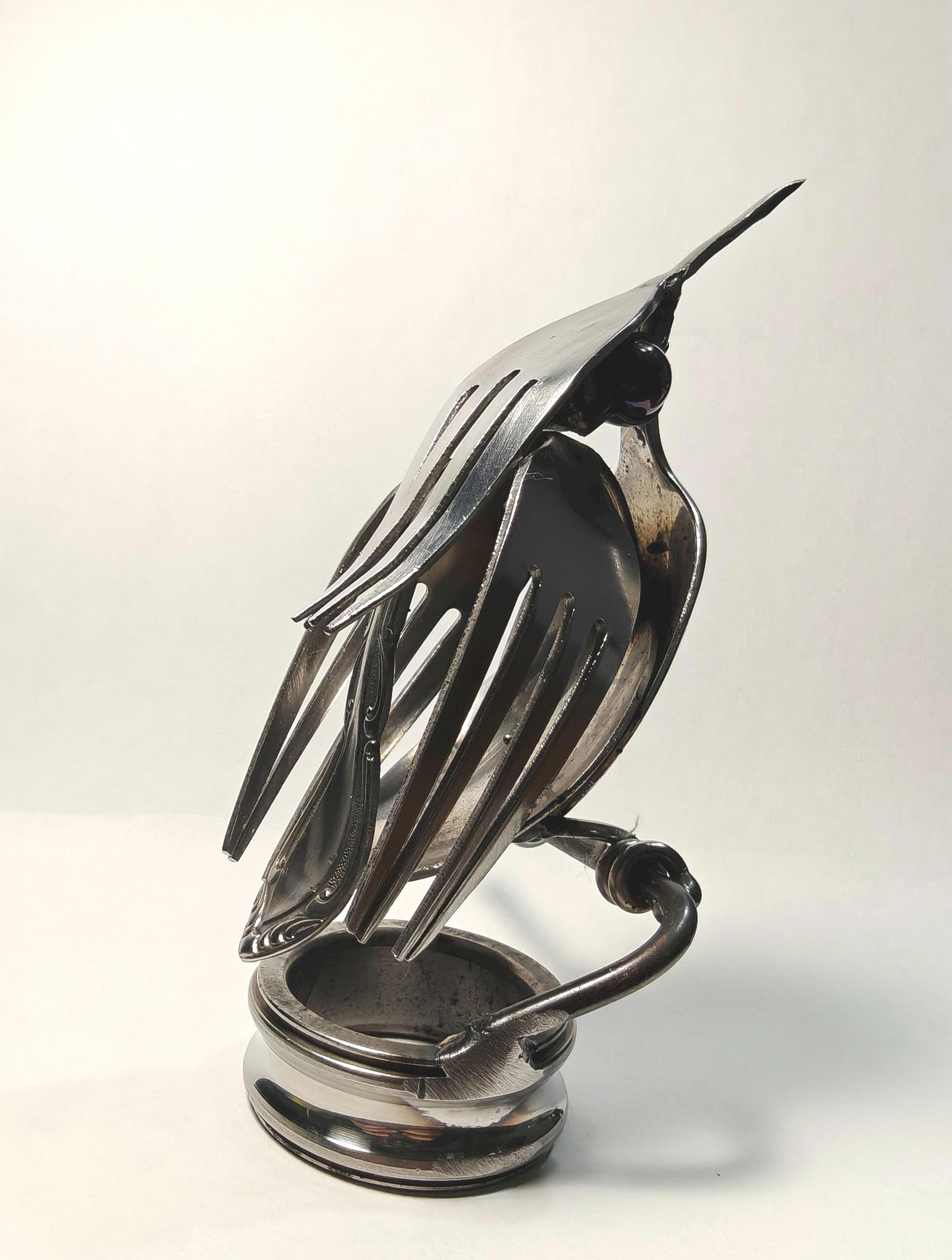 Handmade Stainless Steel Hummingbird Sculpture | Upcycled Metal Art - Etsy
