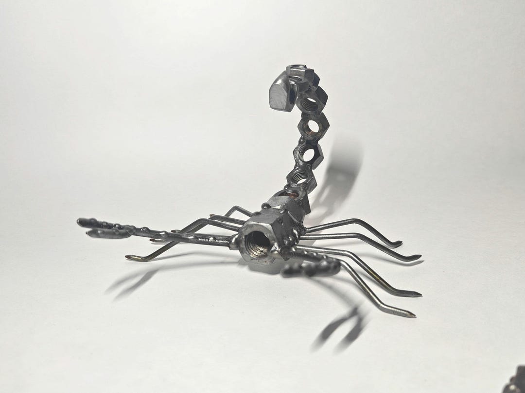 Handmade Metal Scorpion Sculpture | Industrial Steel Art | Welded ...