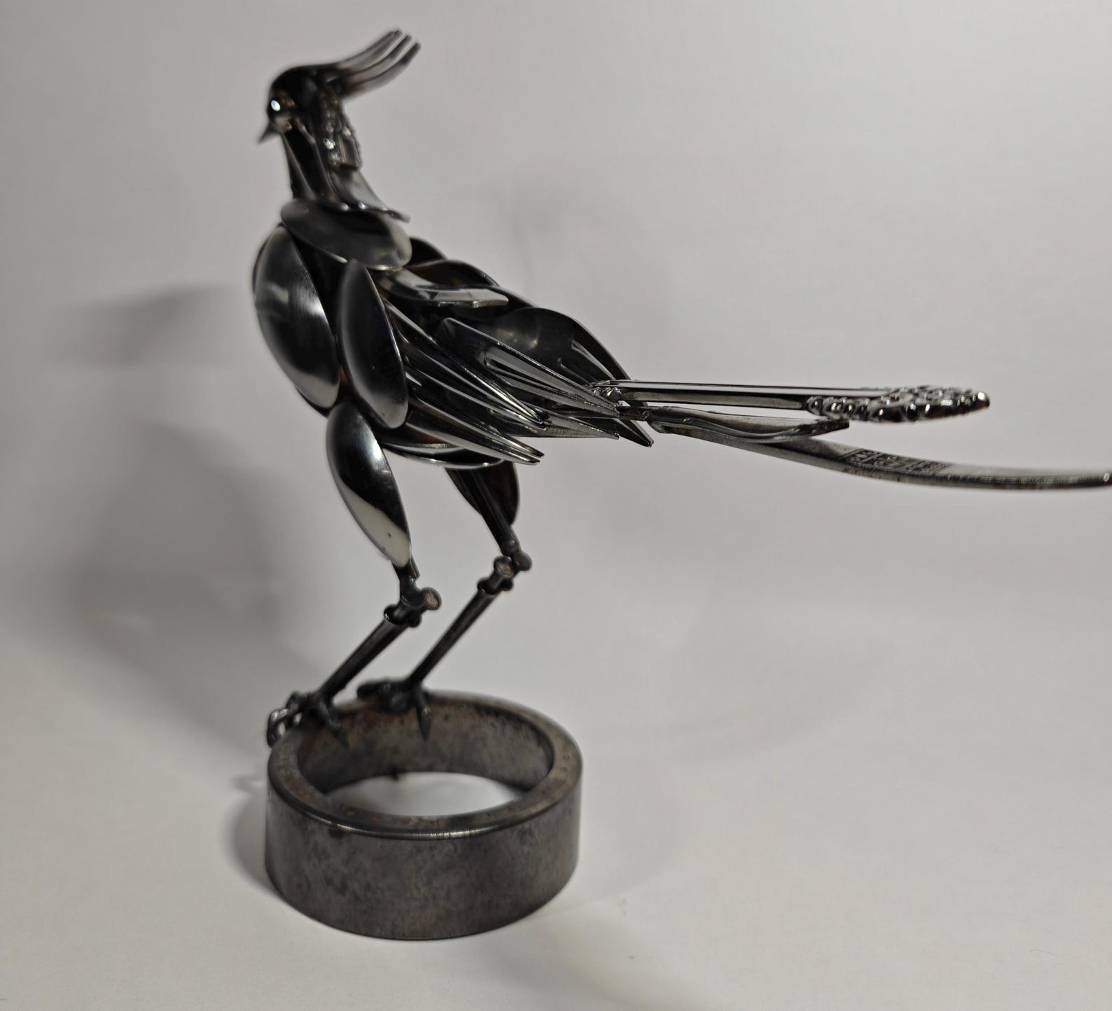 Upcycled Silverware Roadrunner Sculpture: Handmade Recycled Metal Bird ...