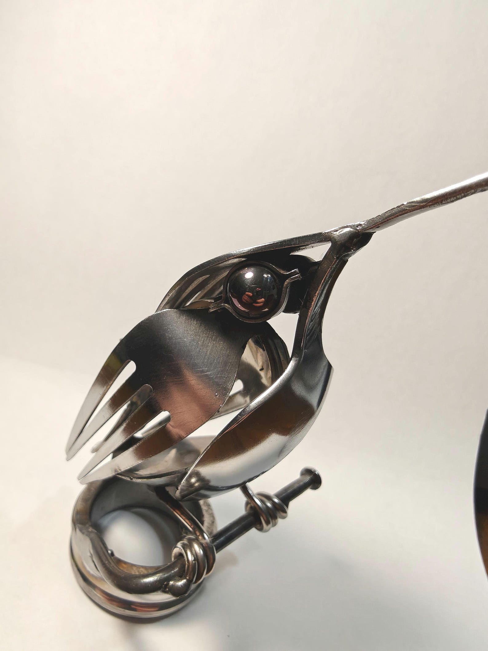 Handmade Stainless Steel Hummingbird Sculpture | Upcycled Metal Art - Etsy