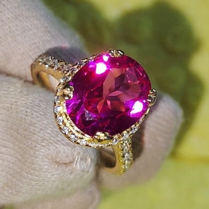 Red Ruby Ring 2ct Lab-created Red Ruby Diamond Halo Engagement Wedding ...