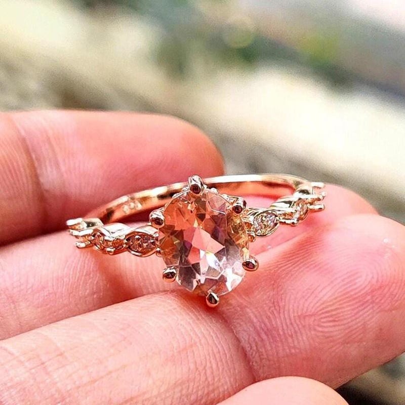 Morganite Solitaire - Etsy