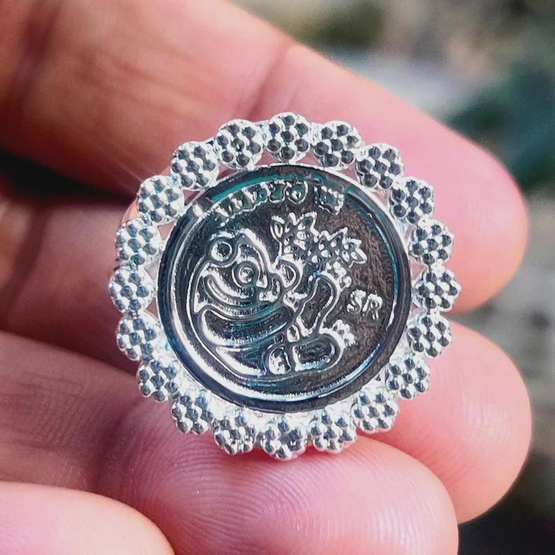 Custom Panda Coin Ring, 14K White Gold Finish, Sterling Silver - Etsy