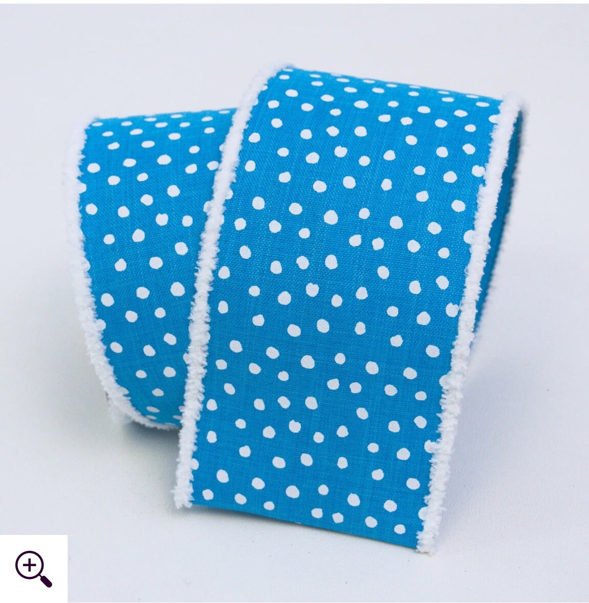 Farrisilik 4x10 Fuzzy Border in Turquoise With White Dots Ribbon - Etsy