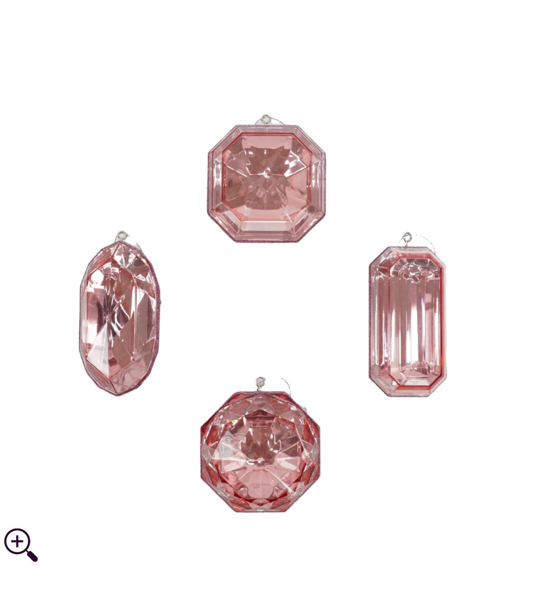 Farrisilk 4” Light Pink Jewel Ornaments. Assortment Includes 4 Jewels ...