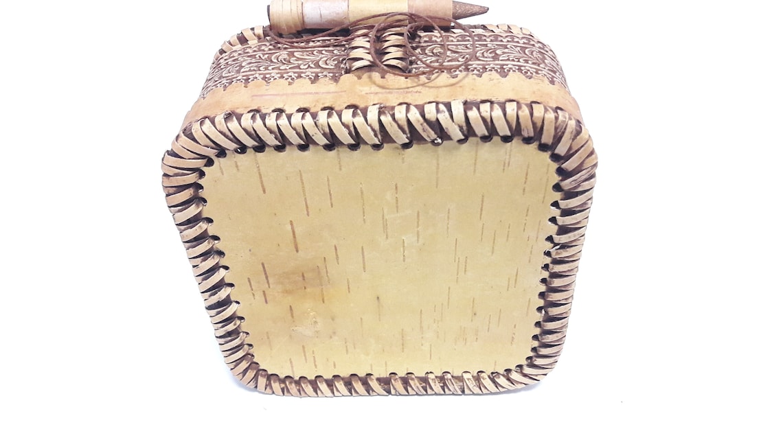 Wood Birch Bark Box Box With Mirror Eco Natural Organic Product ...