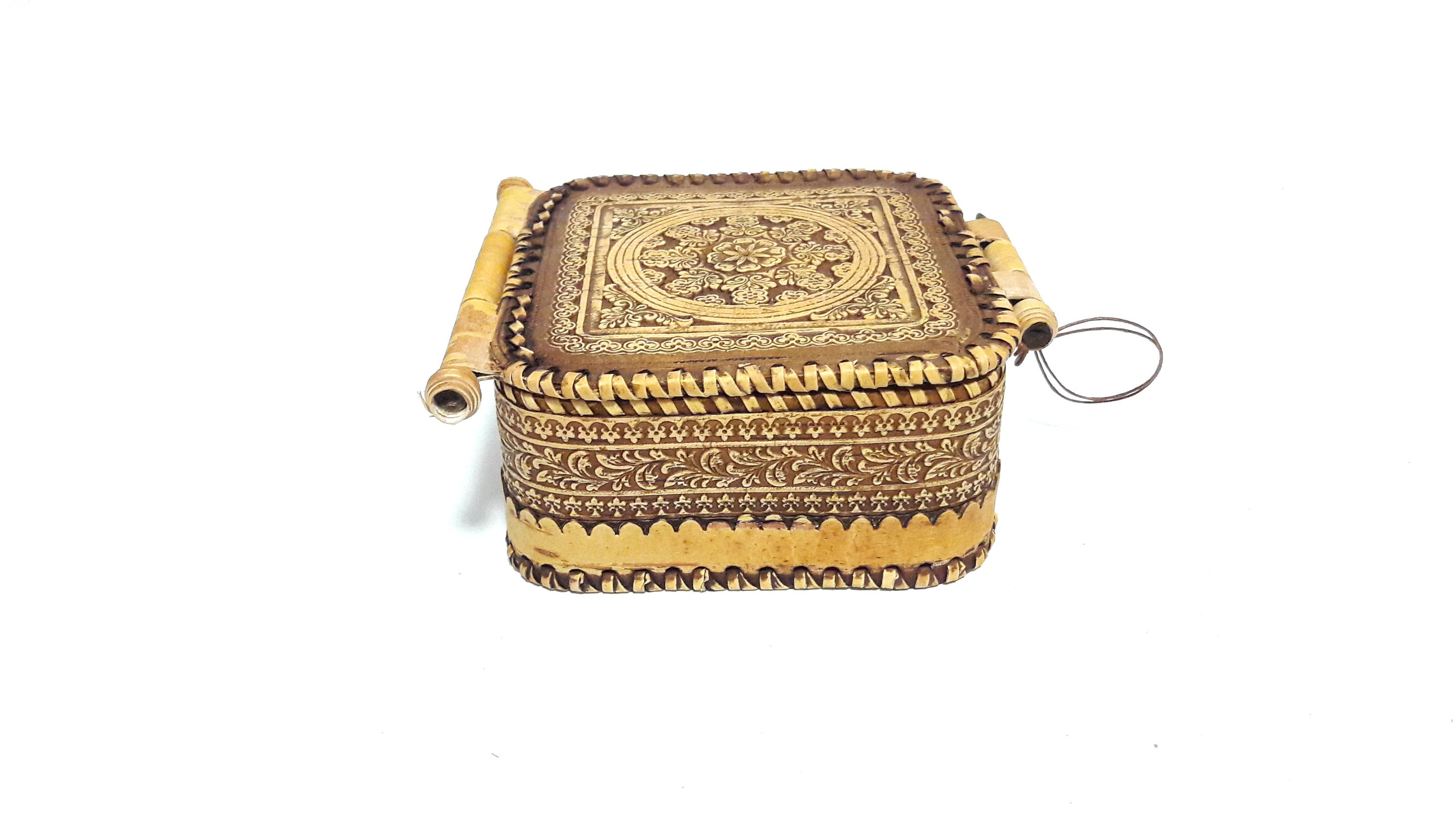 Wood Birch Bark Box Box With Mirror Eco Natural Organic Product ...