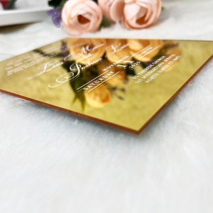 Gold Mirror Boxed Acrylic Invitations Gold Mirror Wedding - Etsy