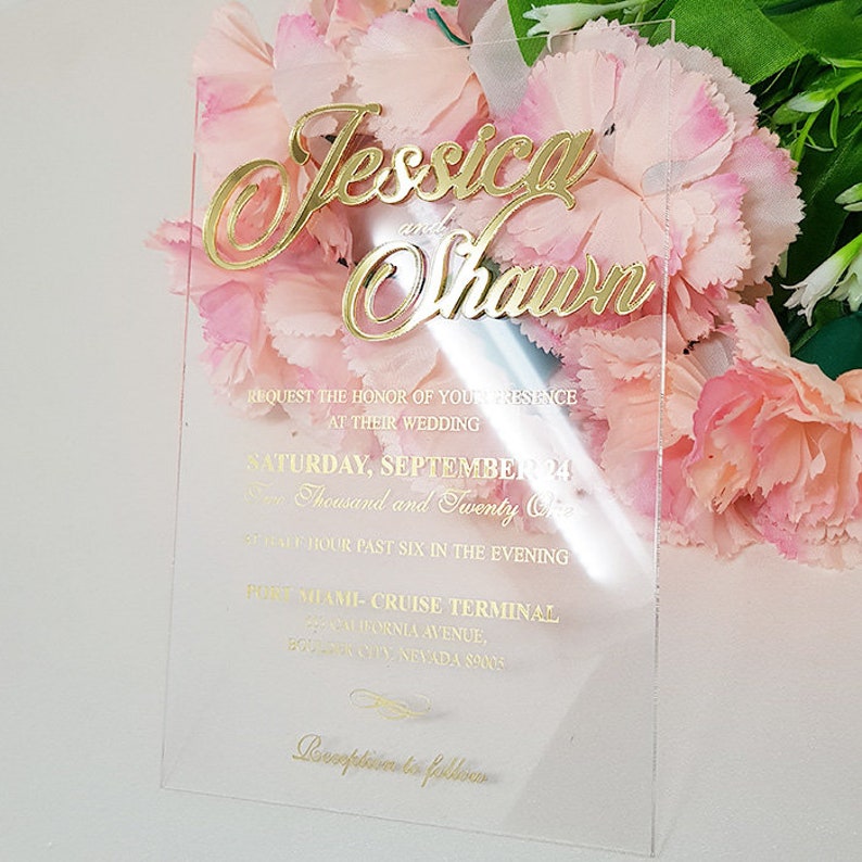 Acrylic Clear Invitation Transparent Invitations Anniversary - Etsy