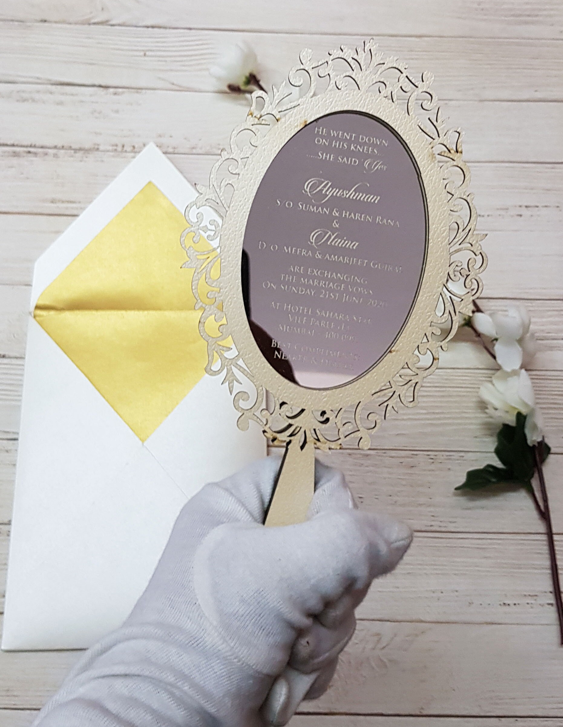 Mirror Acrylic Invitation Wedding Invitation Wedding - Etsy