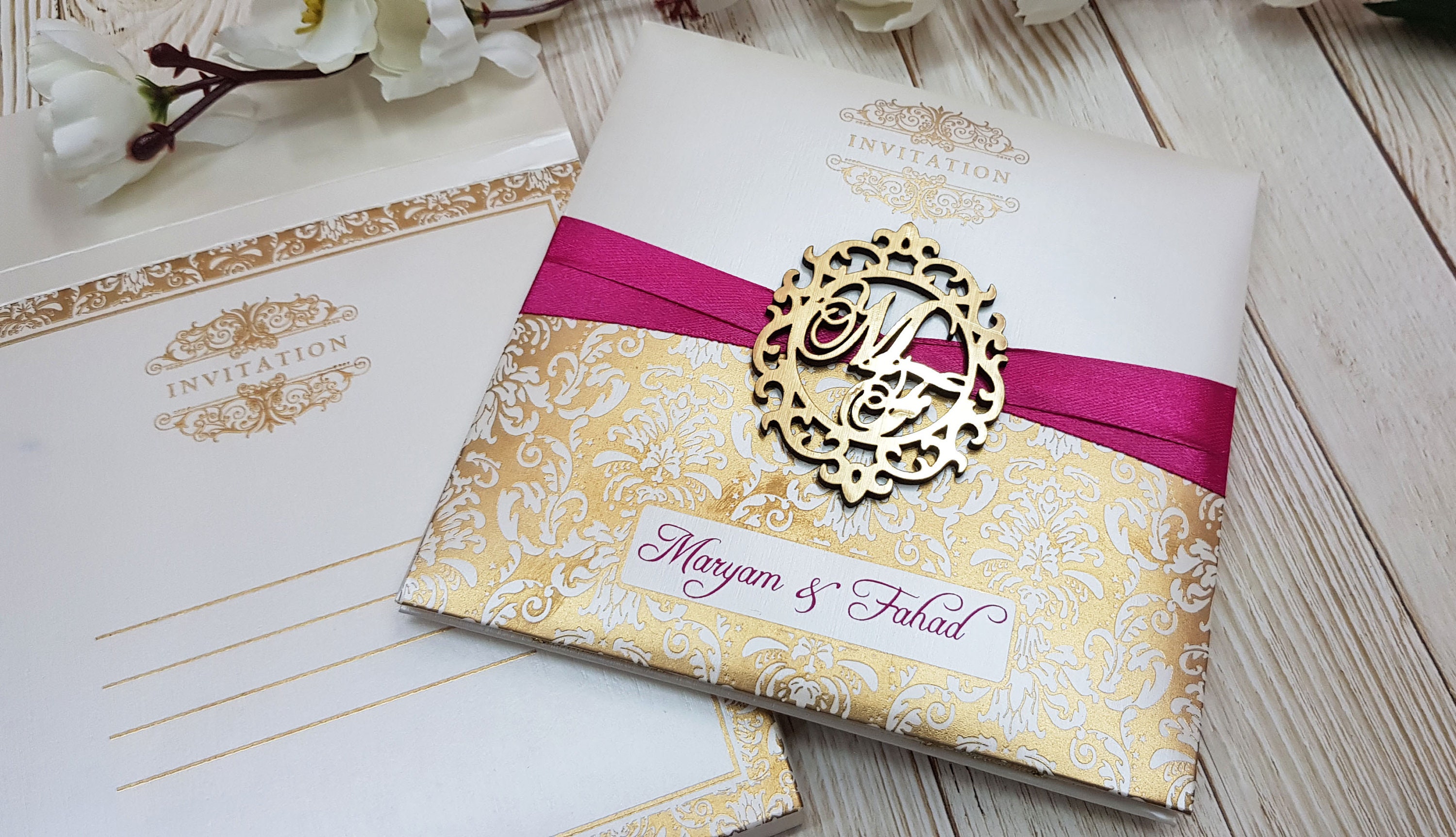 Box Invitations Wedding Invitations Set Wedding Cards Gold | Etsy