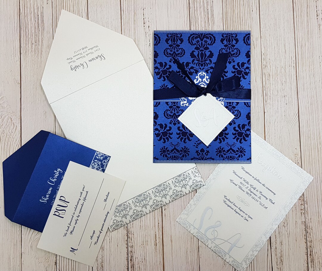 Wedding Invitation - Wedding Invite Set - Elegant Wedding Invite - RSVP ...