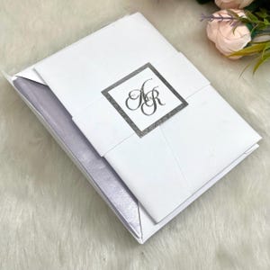 Silver Mirror Acrylic Wedding Invitation With White Pocket Envelope - Etsy