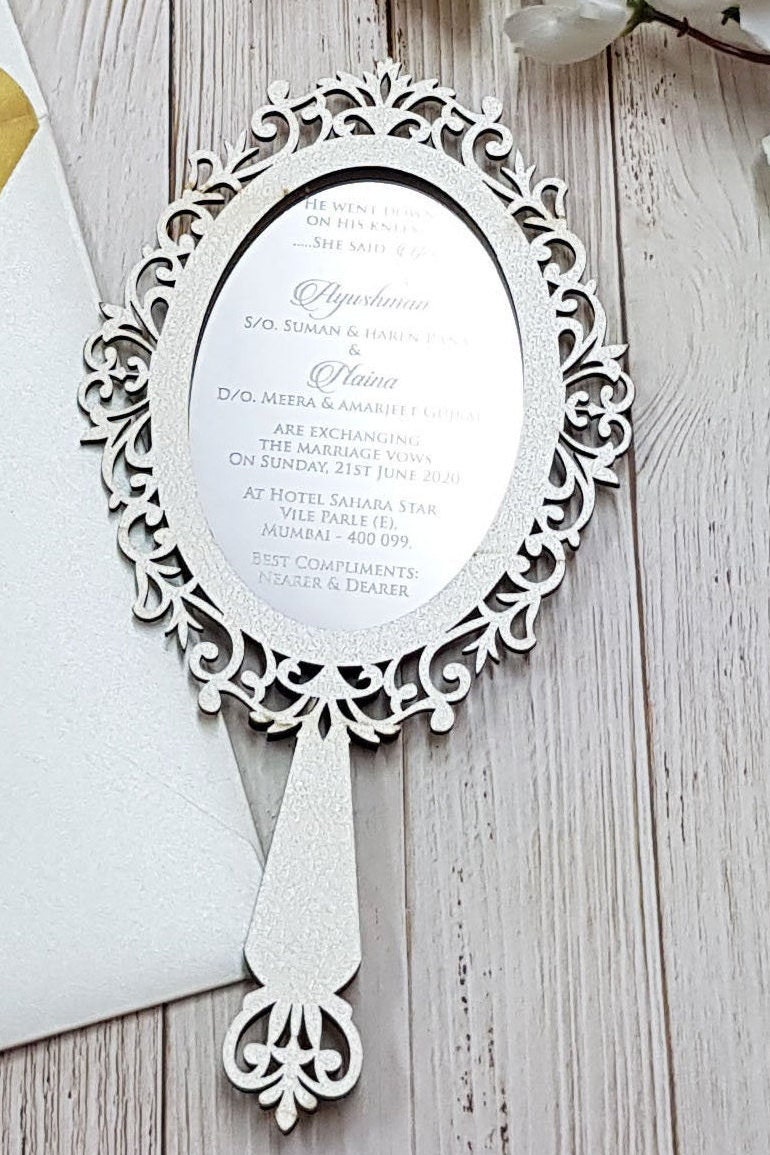 Mirror Acrylic Invitation Wedding Invitation Wedding - Etsy