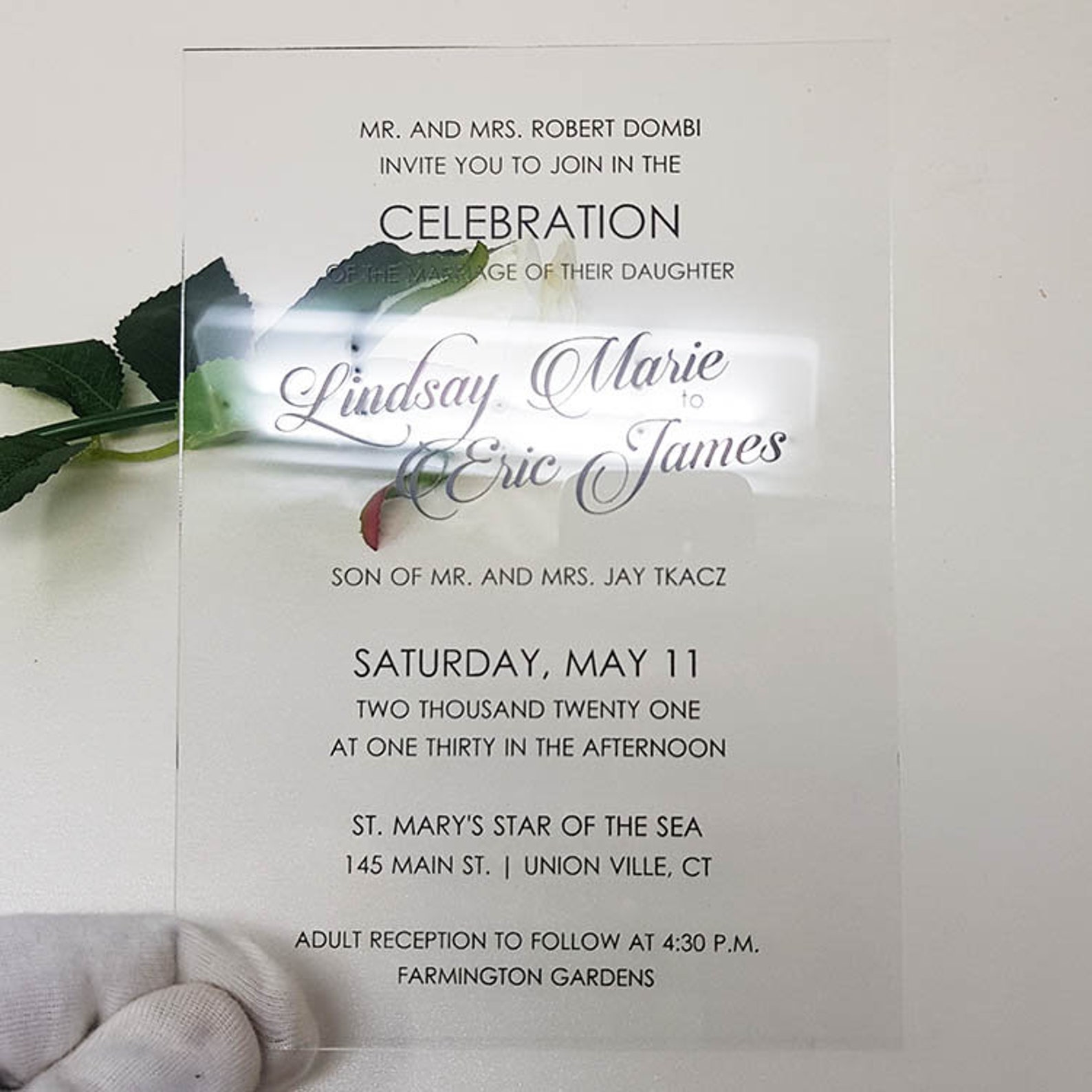 Clear Acrylic Invitation Wedding Invitation Wedding - Etsy