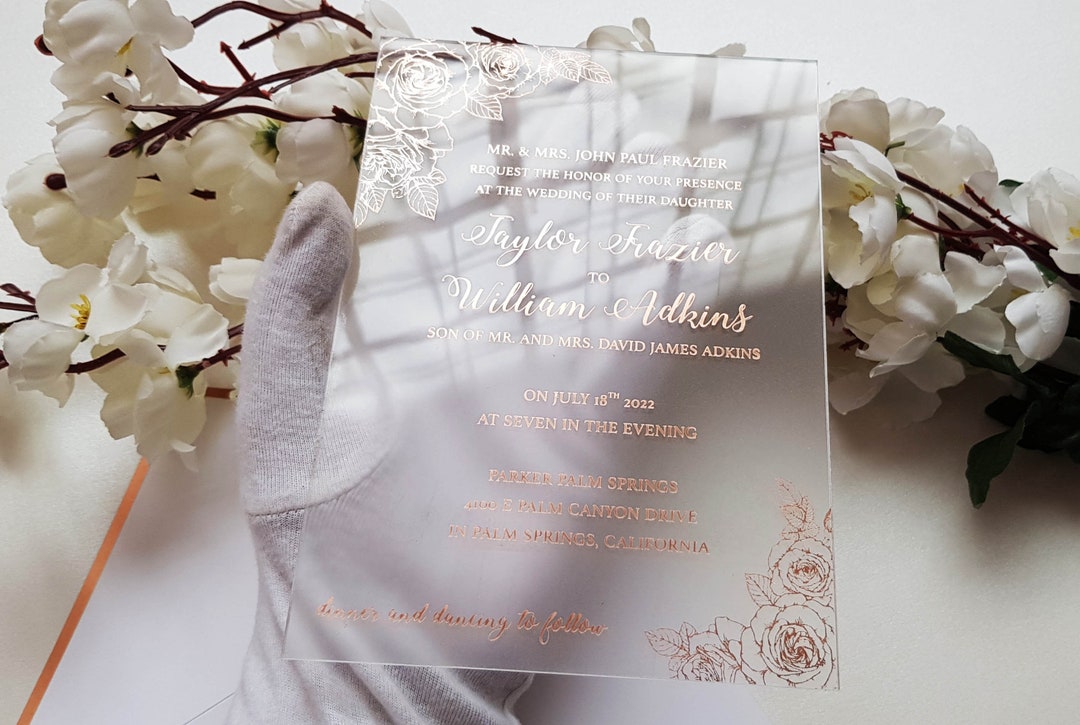 Custom Acrylic Wedding Invitation, Acrylic Invites,acrylic Invitation ...