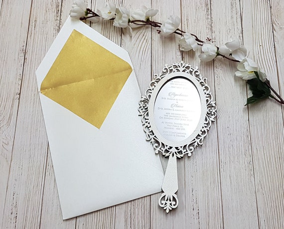 Mirror Acrylic Invitation Wedding Invitation Wedding | Etsy