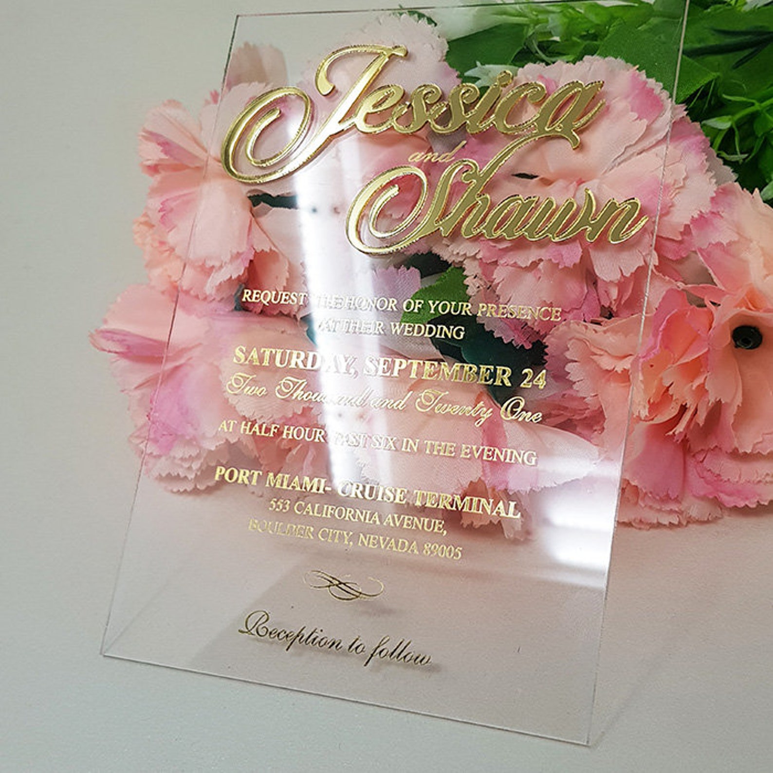 Acrylic Clear Invitation Transparent Invitations Anniversary - Etsy