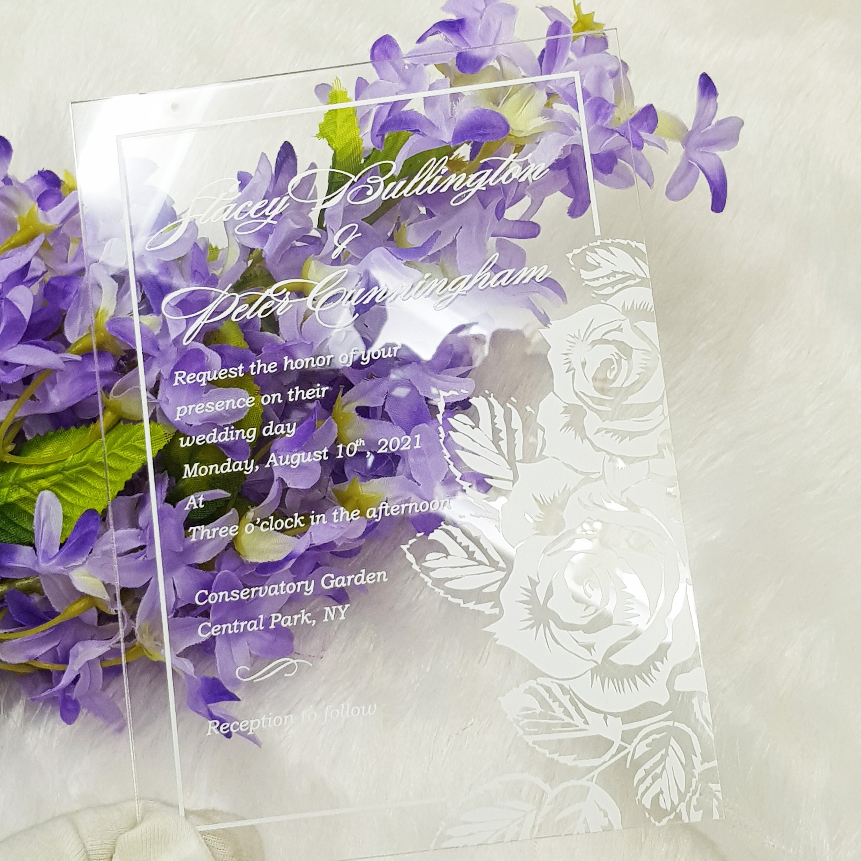 Clear Acrylic Invitation Wedding Invitation Wedding - Etsy